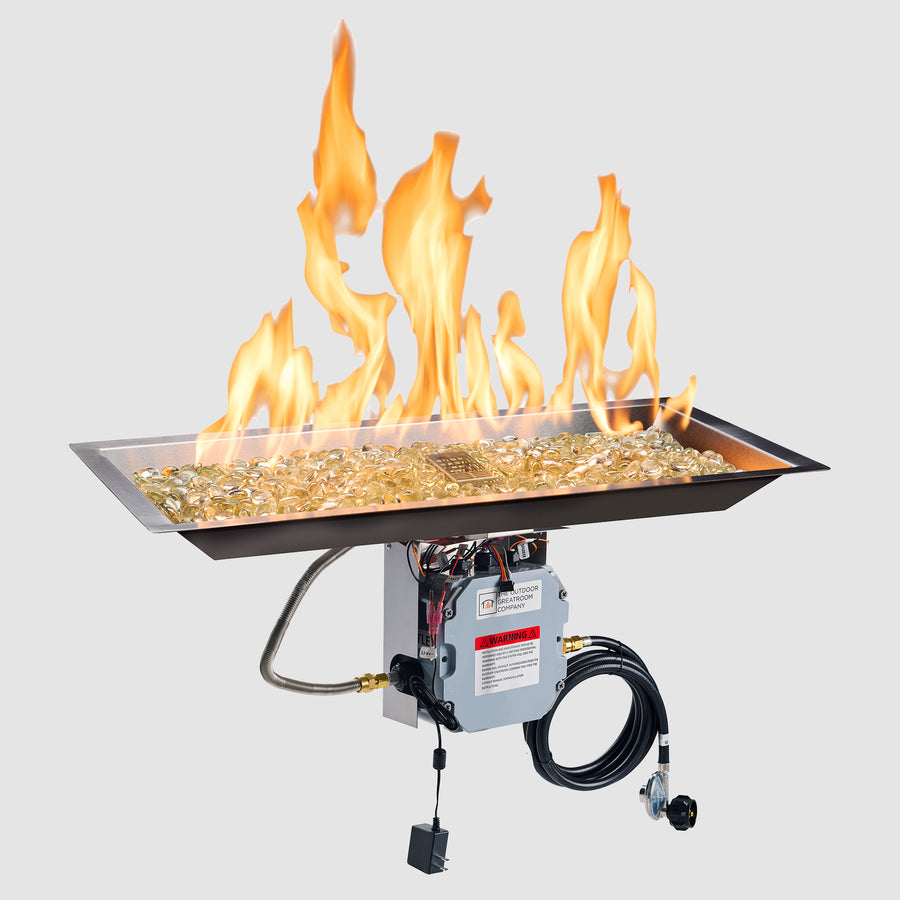 Crystal Fire Plus Linear Gas Burner | Outdoor GreatRooms